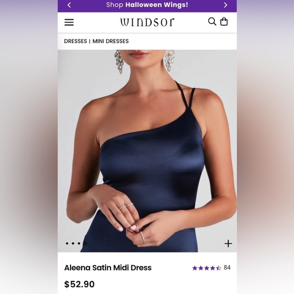 Windsor | Dresses | New Windsor Satin Dress Dark Blue Medium Homecoming ...